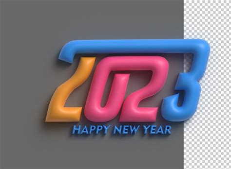 Premium Psd 2023 Happy New Year 3d Render Text Typography Design