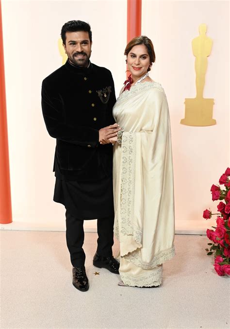 Ram Charan Black Ethnic Outfit At Oscars 2023 Dressed Photos Ram Charan