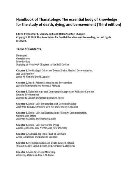 Handbook Table Of Contents Pdf