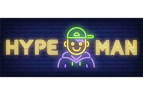 Hype Man Neon Text With Young Guy Moder Graphic By Pch Vector