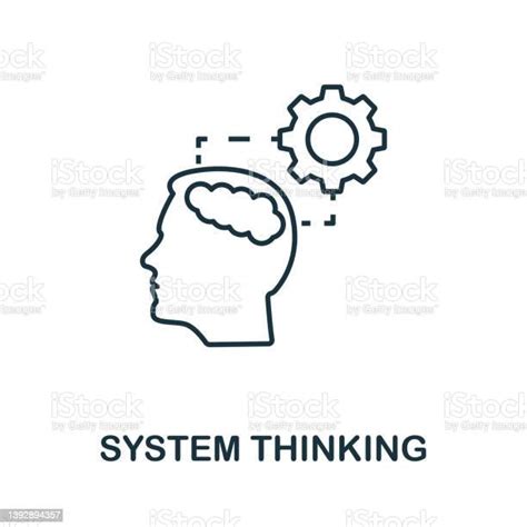 시스템 생각 아이콘입니다 생활 기술 컬렉션의 라인 스타일 요소 템플릿 인포 그래픽 등을위한 얇은 시스템 사고 아이콘 Mental Wellbeing에 대한 스톡 벡터 아트 및