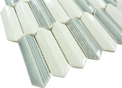 Noon Siesta Grey 1x4 Hexagon Glossy Glass Tile Oasis Tile