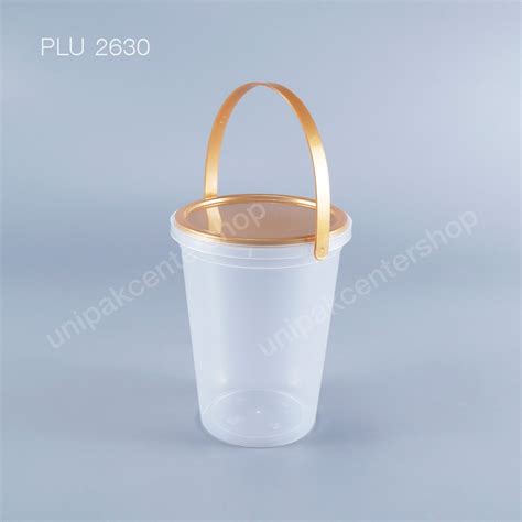 ถัง Big Cup Pp ใส 30 Oz ฝาสีทอง Pp หูหิ้ว Unipakcentershop