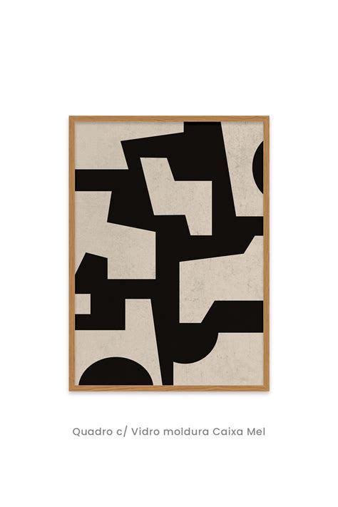 Quadros Geométricos Preto E Branco Em Canvas