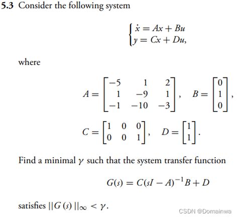H无穷 鲁棒性lmi学习 Matlab小作业53matlab求h Infinity Norm Csdn博客