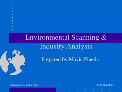 Ppt Environmental Scanning And Industry Analysis Powerpoint