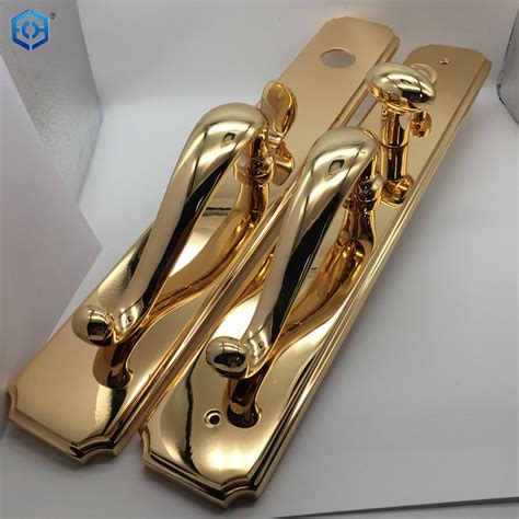 Solid Brass Entry Door Handle Set With Door Lever In Brushed Brass