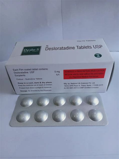 Deslo Desloratadine Tablets 5 Mg At ₹ 500 Box In Baddi Id 2851504593033