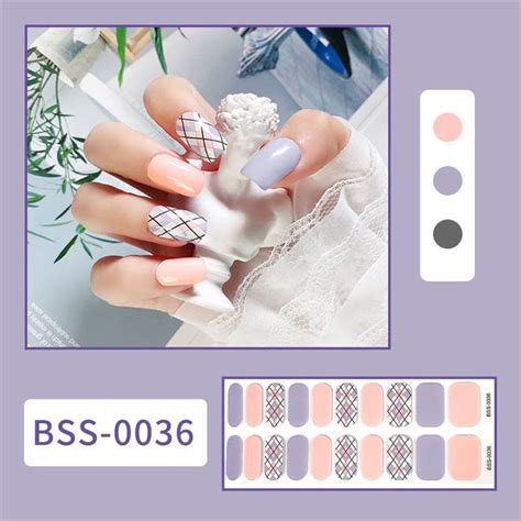 20pcs Semi Cured Gel Nail Stickers Blueprint