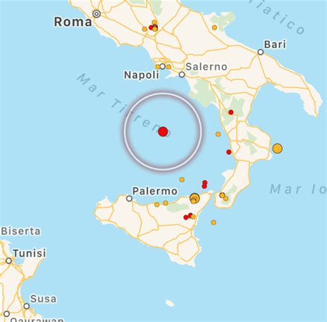 Scossa Di Terremoto Nel Tirreno Epicentro Nella Zona Del Vulcano