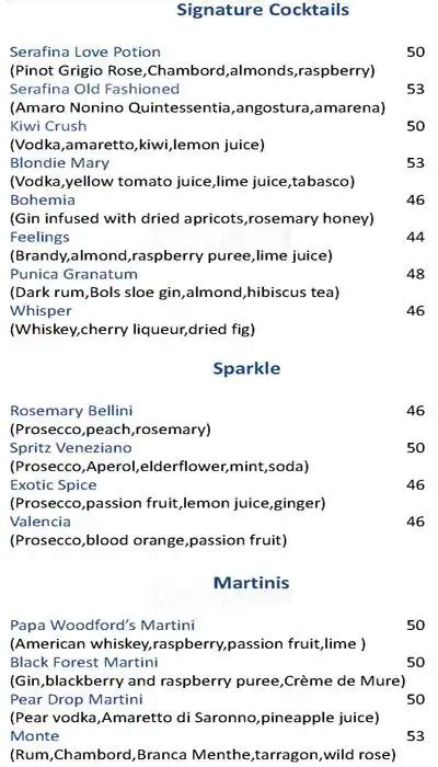 Serafina Menü Serafina Downtown Dubai Dubai Için Menü Zomato