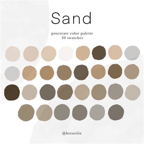Sand digitale Farbpalette für Procreate handverlesene Farbmuster inspiriert von der Natur