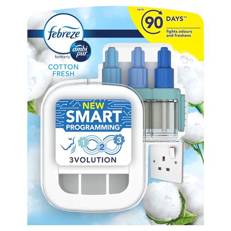 Febreze Volution Smart Programming Air Freshener Plug In Starter Kit Cotton Fresh Ml Air