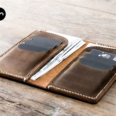 Long Leather Wallet Etsy