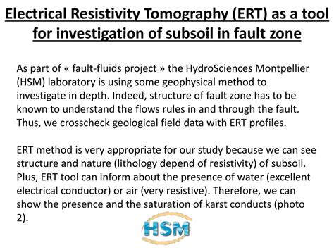 Ppt Electrical Resistivity Tomography Ert As A Tool For