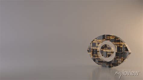 Light Background 3d Rendering Symbol Of Visibility Button Icon Posters
