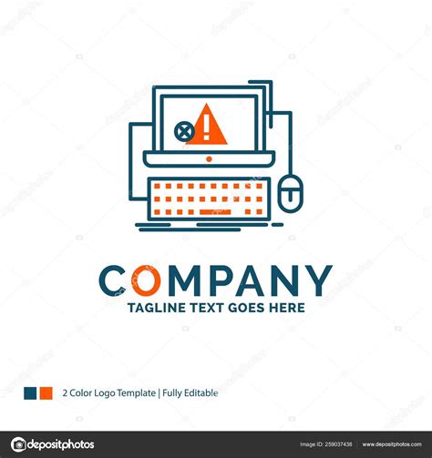 Computer Crash Error Failure System Logo Design Blue And Or Stock