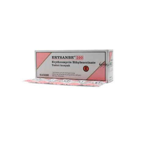 Erysanbe 200 Mg 10 Tablet Kunyah Kegunaan Efek Samping Dosis Dan Aturan Pakai Halodoc