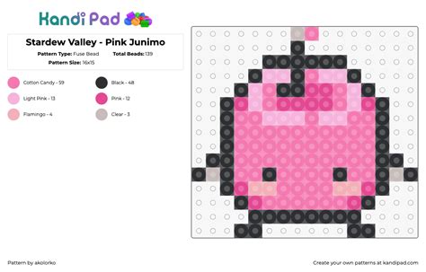 Stardew Valley Pink Junimo Fuse Bead Pattern Kandi Pad Kandi