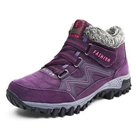 Bottes De Neige En Cuir Pour Femme Chaudes Épaisses En Peluche