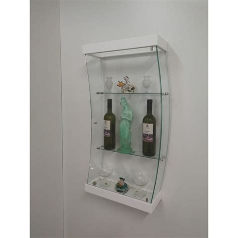 Vetrina da parete curved design mod curvè Colori accessori CROMO LUX Colori e tinte BIANCO