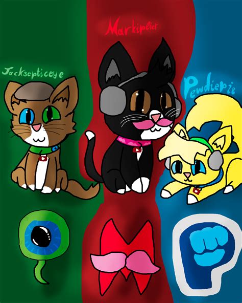 Youtuber Cats Jacksepticeyemarkiplierpewdiepie By Foziz105 On