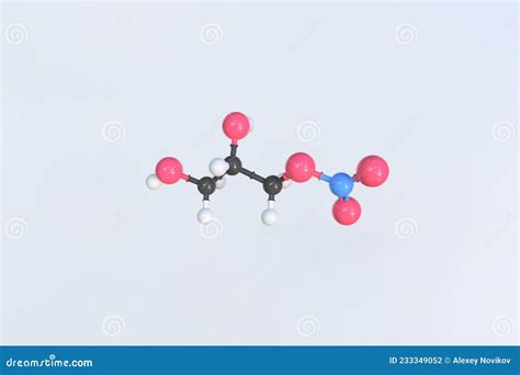 Nitroglycerine Molecule Made With Balls Scientific Molecular Model 3d Rendering Stock