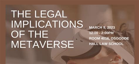 The Legal Implications Of The Metaverse York University Events Calendar