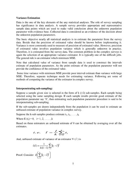 Variance Estimation In Complexnature Of Survey Variance Estimation