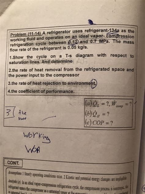 Solved Problem A Refrigerator Uses Refrigerant A Chegg