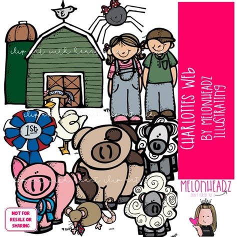 Charlottes Web Clip Art Book Companion Literature Colored Version