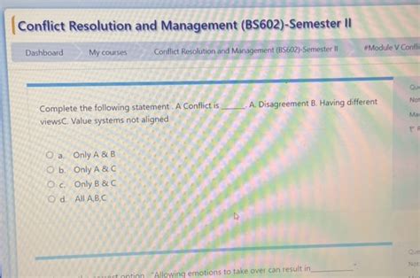 Conflict Resolution And Management BS602 StudyX