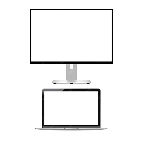 Premium Vector Laptop And Desktop Pc Mockup Vector Screen Blank