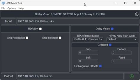 Github Jessielw Hdr Multi Tool A Graphical User Interface For Parsing Hdr And Dolby Vision