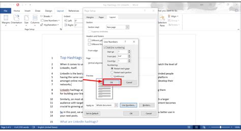How To Add Line Numbers In MS Word Step By Step Pics