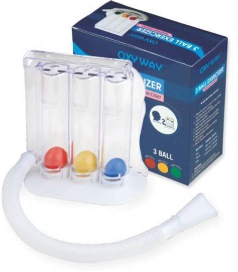 Oxy Way Spirometer Respirometer Breathing Lung Exerciser 3 Ball