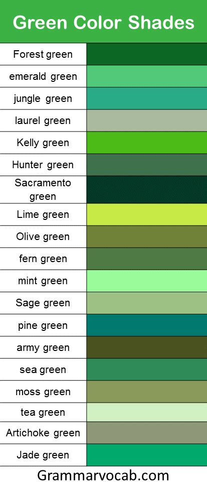 Shades Of Green Color With Hex Code Complete Guide OFF