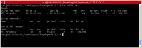 Dhcpd Pools Outil Pour Serveur DHCP Adresse IP Libre Memo Linux