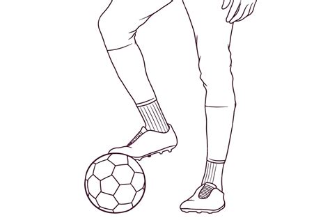 Ilustración De Vector De Estilo Dibujado A Mano De Jugador De Fútbol