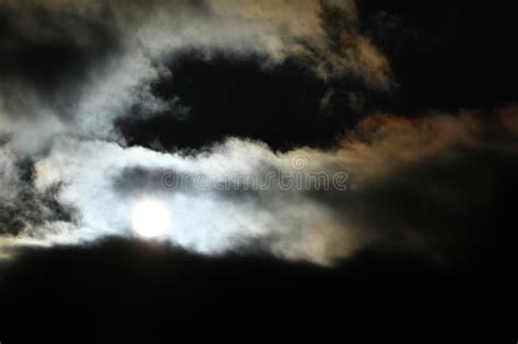 Sun Disk Behind Backlit Clouds Stock Image Image Of Silhouette