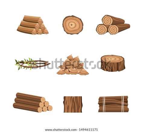 흰색 배경에 격리된 임업 및 목재 스톡 벡터로열티 프리 1494611171