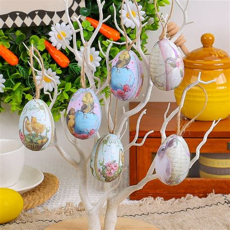 Apmemiss Clearance 6 Pcs Easter Eggs Hanging Ornaments Easter Hanging
