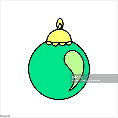 크리스마스 트리 볼 클립 아트가 격리되었습니다 손으로 그린 아이콘입니다 낙서 크리스마스 트리 공입니다 스케치 벡터 그림입니다 주당순이익 10 겨울에 대한 스톡 벡터 아트 및