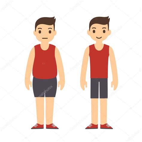 Hombre Con Sobrepeso Y Delgado Vector De Stock 76398553 De ©sudowoodo