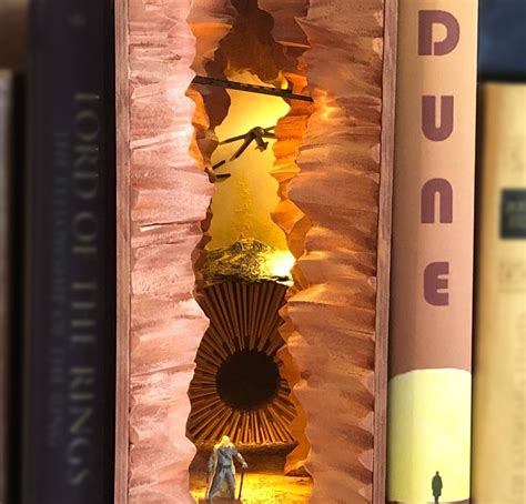 Book Nook Shelf Insert Sand Dune Bookshelf Diorama Fantasy Booknook