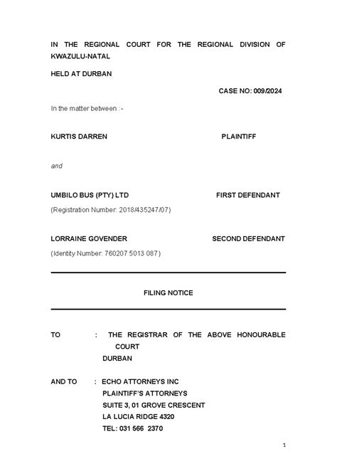Filing Notice Discovery Affidavit Darren Umbilo Bus 14 In The
