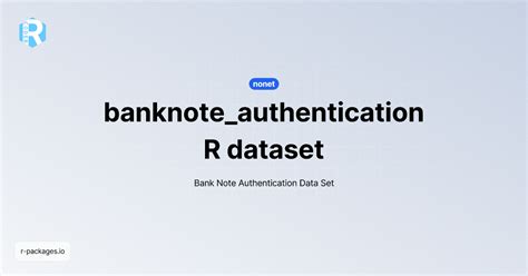 banknote authentication dataset r packages