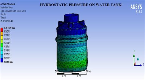 Hydrostatic Pressure Simulation Tank Filled With Water I Ansys