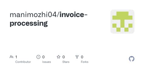 Github Manimozhi Invoice Processing