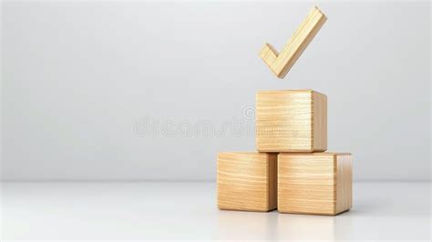 Streamline Your Process With A Checkbox Check Marks On Wooden Blocks